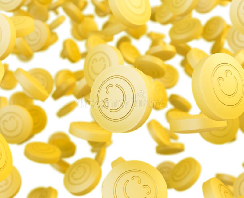 Happy Pills Falling stock illustration. Illustration of anxiety - 303265090