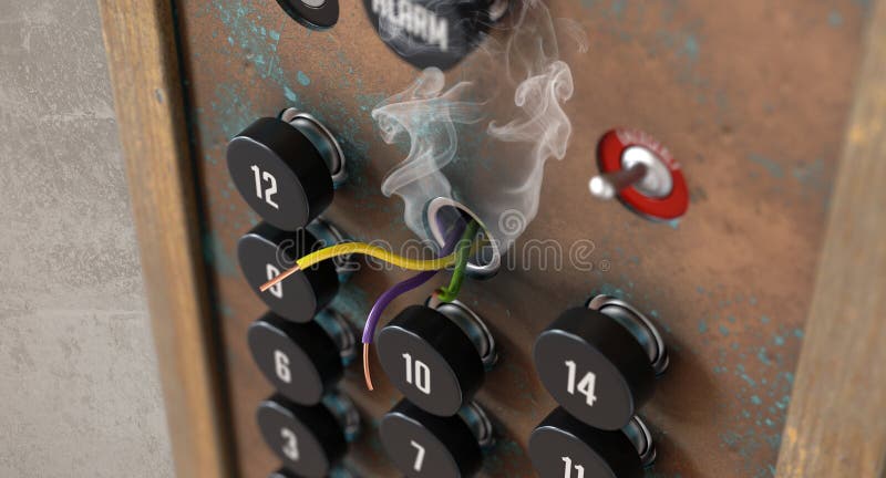 Broken Retro Elevator Control Panel Stock Photo - Image of inside, knob ...