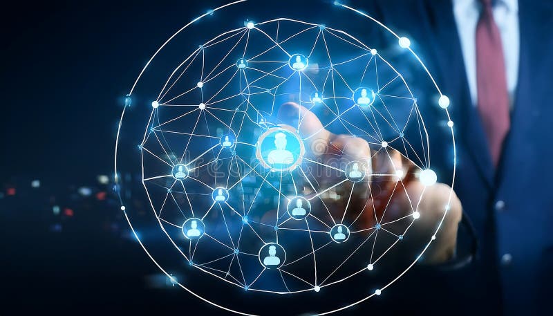 Concept Shows Communication in Social Networks, Emphasizing Interaction ...