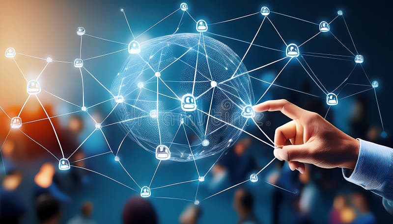 Concept Shows Communication in Social Networks, Emphasizing Interaction ...