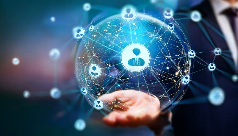 Concept Shows Communication in Social Networks, Emphasizing Interaction ...