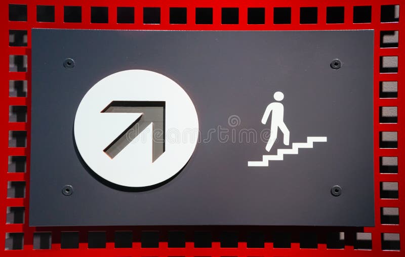 Concept of Sign with Arrow Pointing Up and Figure of Person Going ...