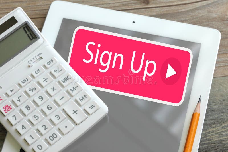 Concept of sign up stock image. Image of commerce, concept - 75072739
