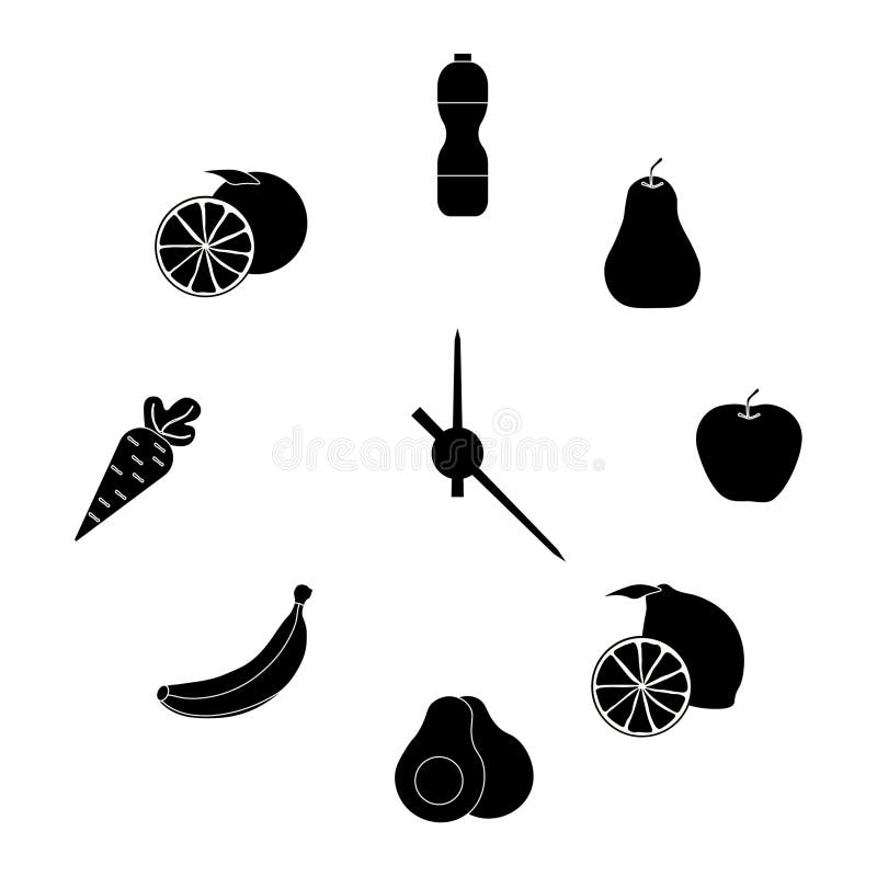 Concept of Simple Healthy Eating Icons Stock Vector - Illustration of ...