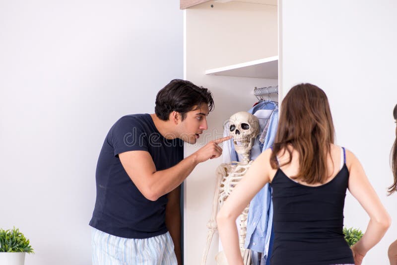 The Concept of Skeleton in the Cupboard or Closet Stock Image - Image ...