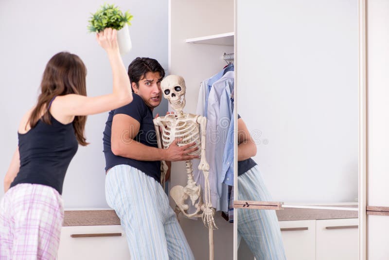 The Concept of Skeleton in the Cupboard or Closet Stock Image - Image ...