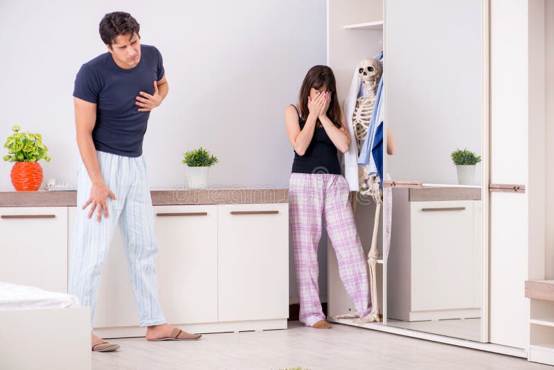 The Concept of Skeleton in the Cupboard or Closet Stock Photo - Image ...