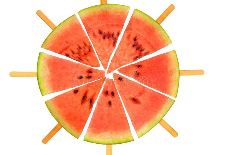 Red Watermelon Slices Arranged Circle White Stock Photos - Free ...