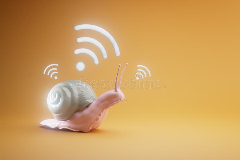The Concept of Slow Internet, Snail and Wifi, the Speed of the Provider ...