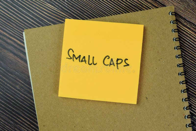 Concept Small Caps Write Sticky Notes Isolated Wooden Table Stock ...
