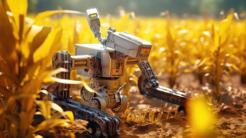 The Concept of a Smart Agricultural Farm. an Agricultural Robot Working ...