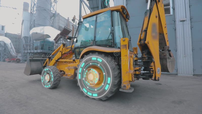 The Concept of a Smart Backhoe. the Backhoe Works at the Construction ...