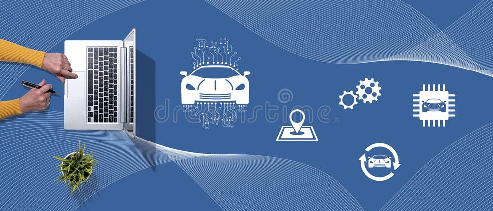 Concept of smart car stock image. Image of traffic, electronics - 252977833