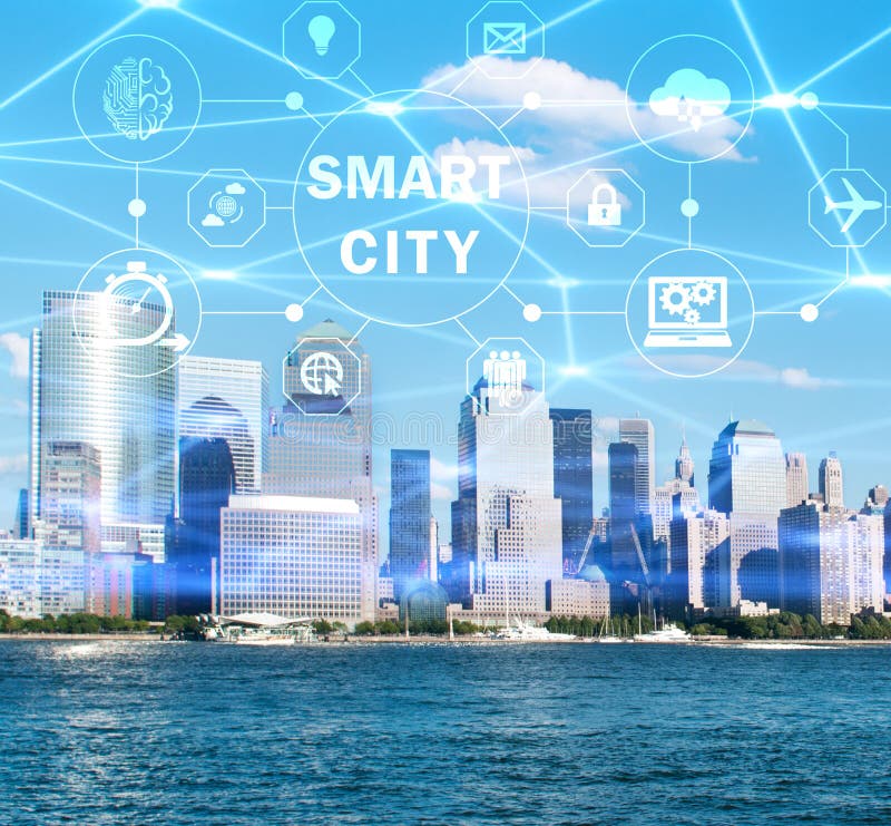Concept of Smart City and Internet of Things Stock Photo - Image of ...