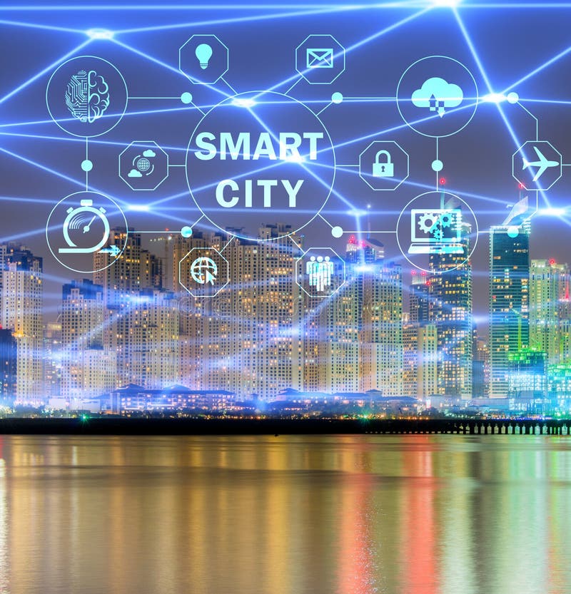 Concept of Smart City and Internet of Things Stock Illustration ...
