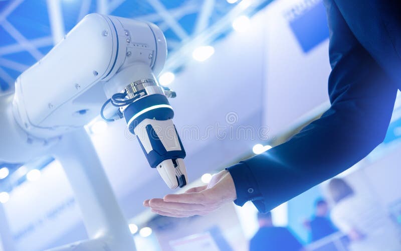 Concept Smart Communication Robot and Hand Engineer with Handshake ...