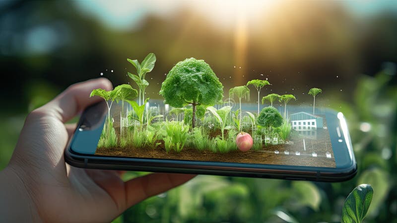Concept of Smart Farming in Agriculture Industry, Mobile Phone with ...