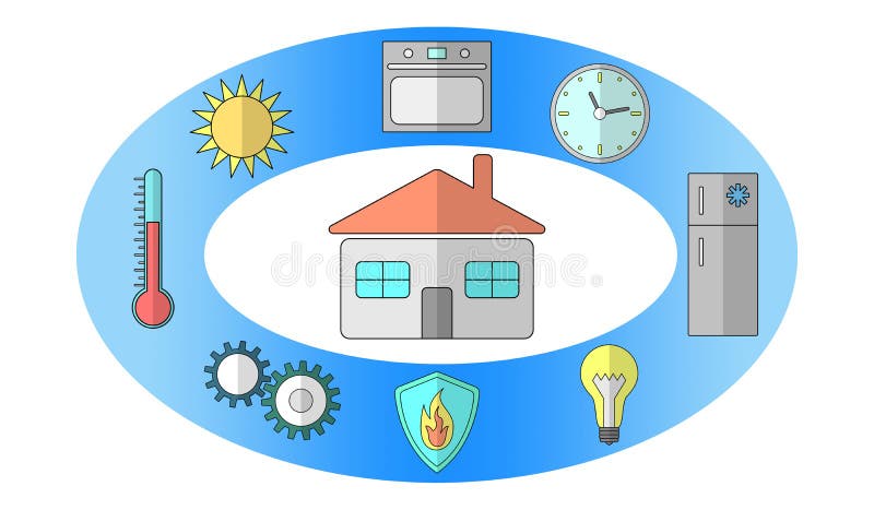 Concept of smart home stock illustration. Illustration of interface ...