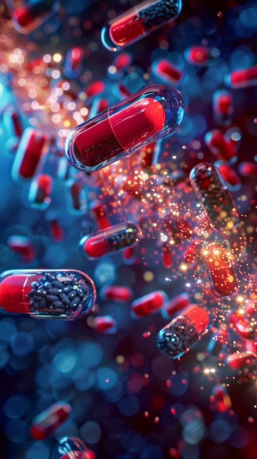 Concept of Smart Pills Enhanced with Nano Encapsulation Stock ...