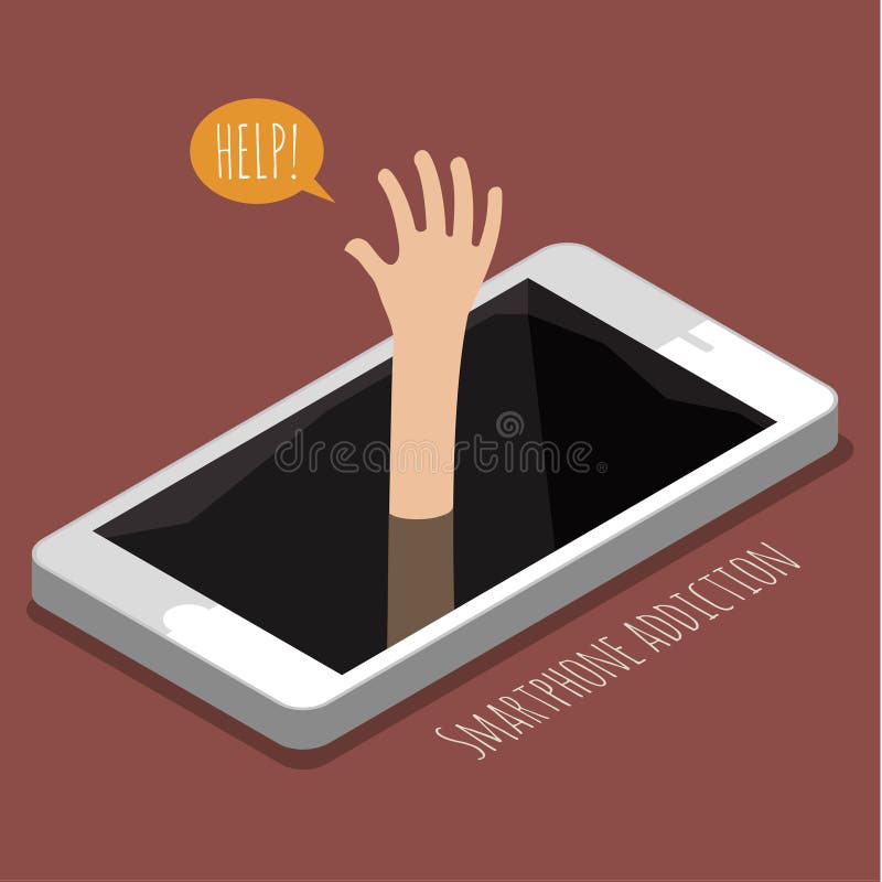 Concept of Smartphone Addiction Stock Vector - Illustration of screen ...