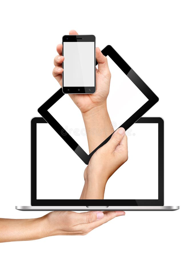 Hands Holding Tablet with Smart Home Automation and Mobility Concept ...