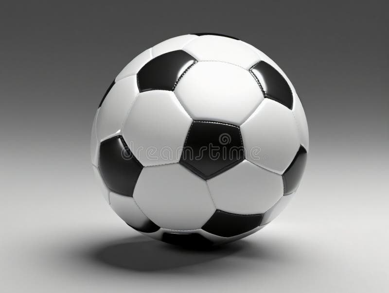 Soccer Ball on a Gray Background. Generative AI Stock Illustration ...