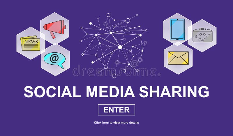 Concept of Social Media Sharing Stock Illustration - Illustration of ...