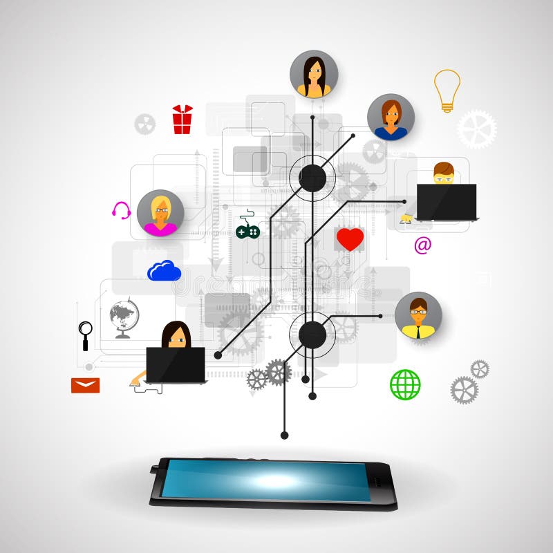 The Concept of Social Network Stock Vector - Illustration of social ...