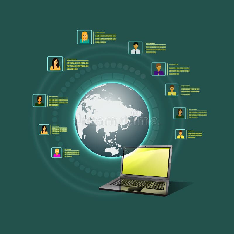The Concept of Social Network Vector. Stock Illustration - Illustration ...