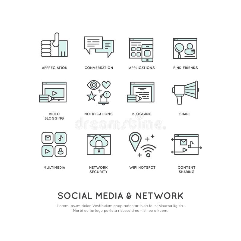 Concept of Social Network Connection, Like, Share, Follow, Notification ...