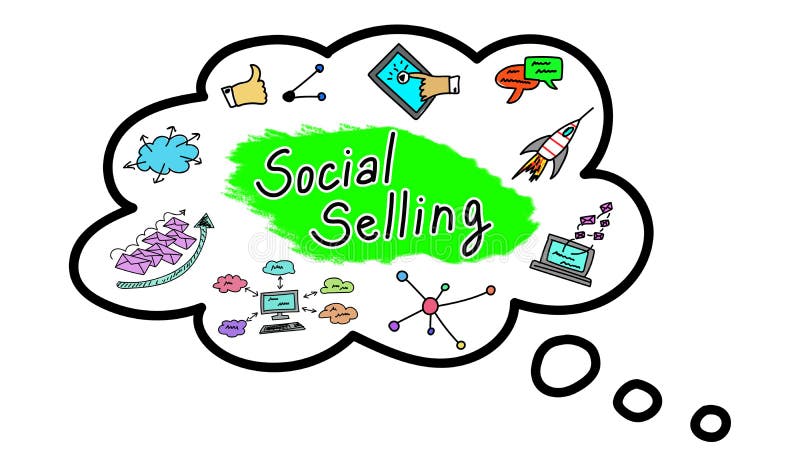 Concept of social selling stock illustration. Illustration of network ...