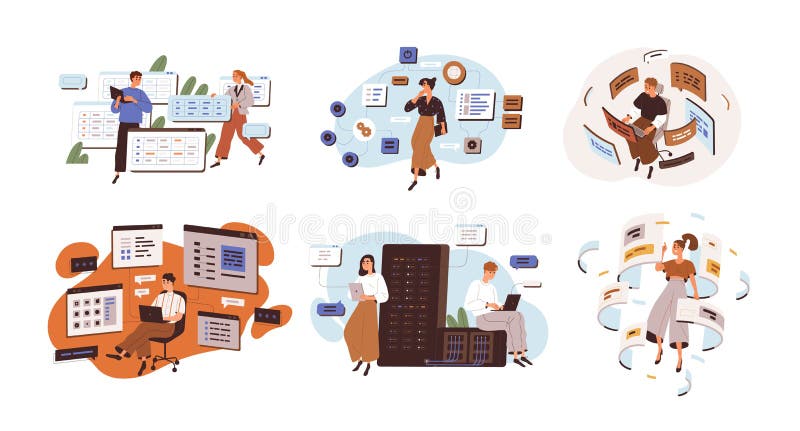 Concept of Software Development Life Cycle and Agile Methodology Stock Vector - Illustration of ...