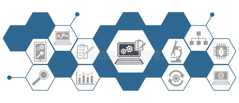 Concept of Software Testing Stock Illustration - Illustration of ...