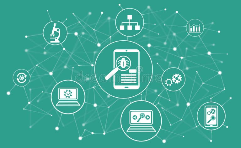 Concept of Software Testing Stock Illustration - Illustration of ...