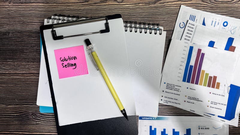 Concept of Solution Selling Write on Sticky Notes Isolated on Wooden ...