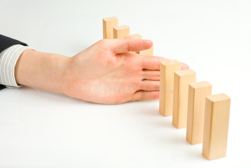 Concept for Solution To a Problem by Stopping the Domino Effect Stock ...