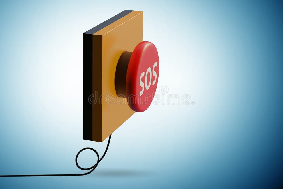 Concept of SOS - Distress Call in Case of Danger Stock Illustration ...
