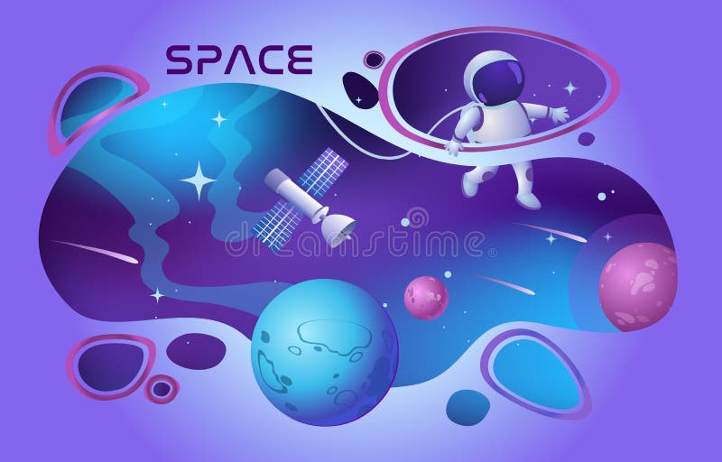 Concept of space exploring stock vector. Illustration of comet - 202497814