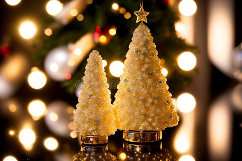Sparkling Glass Christmas Tree Decorations a Macro Delight.AI Generated ...