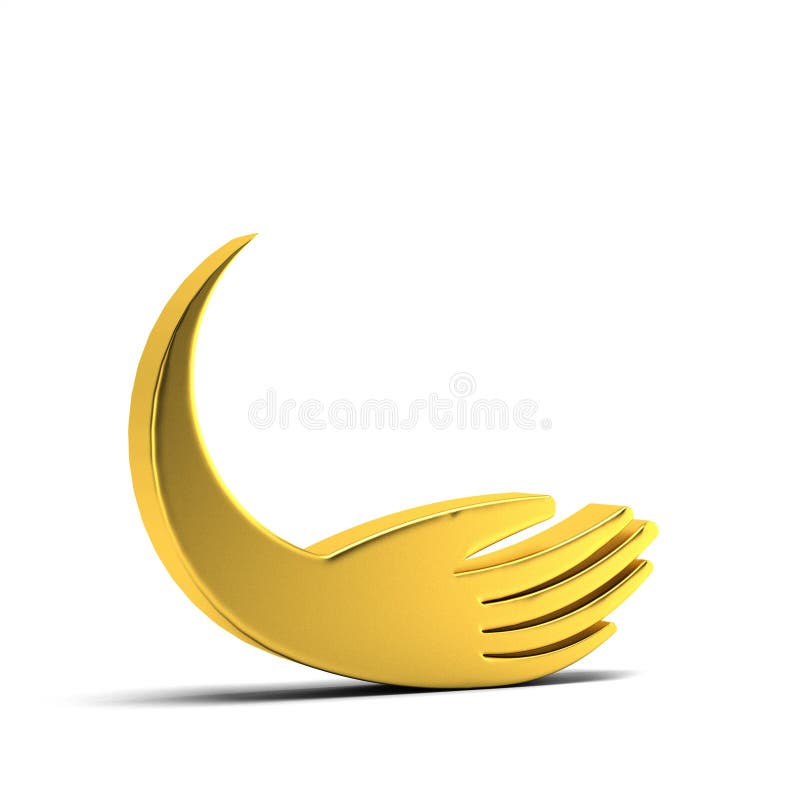 Hand Gold Symbol . 3D Render Illustration Stock Illustration ...