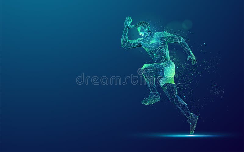 PolyRunning stock vector. Illustration of rapid, runner - 258762473