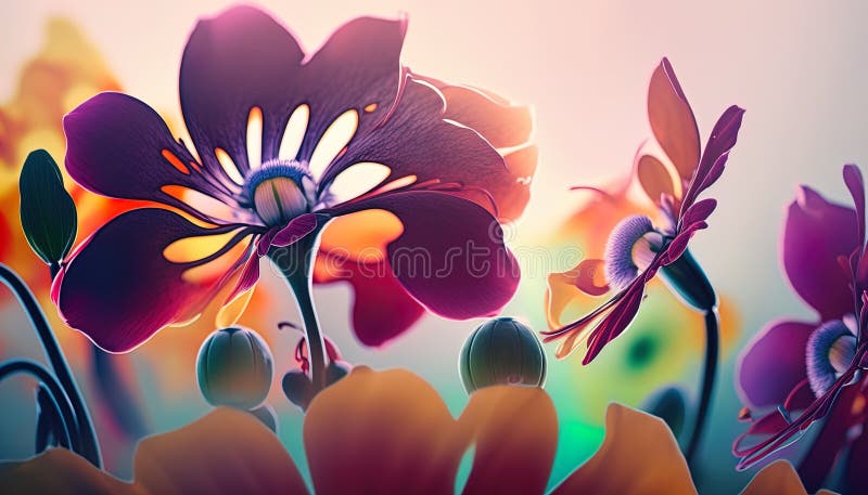 Spring - Abstract Flowers Flow Together with Colors, Gradient ...