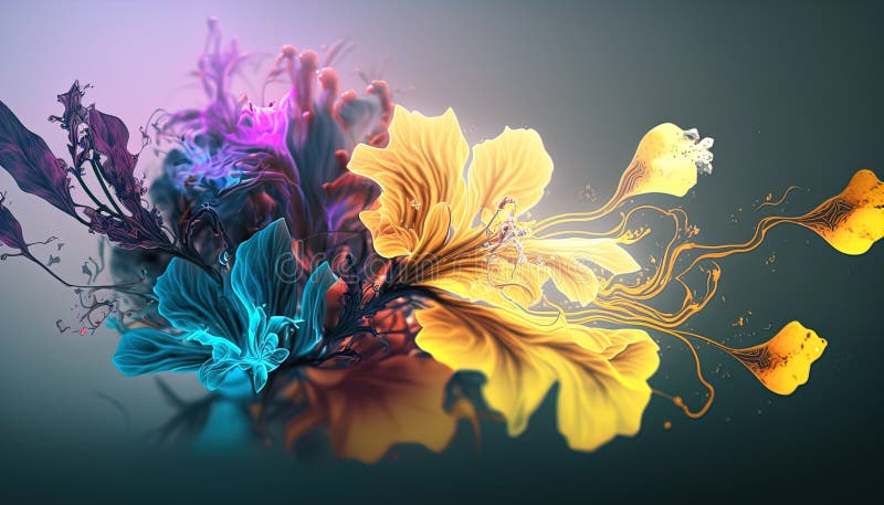 Spring - Abstract Flowers Flow Together with Colors, Gradient ...