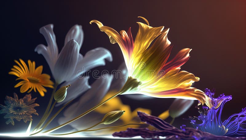 Spring - Abstract Flowers Flow Together with Colors, Gradient ...