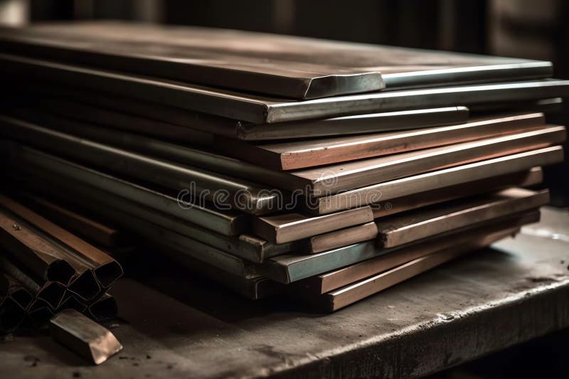 A Stack of Metal Bars Sitting on Top of a Table. Generative AI Stock ...