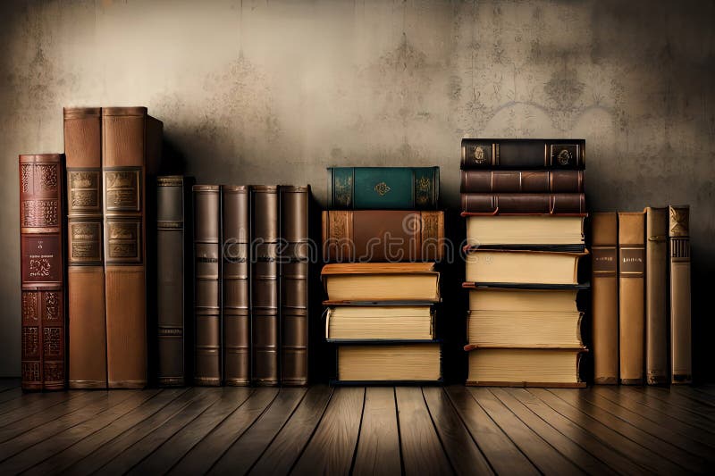 Stack of Old Books Isolated on White, Book Shelf, Book Row, Dark Academia. Generative AI Stock ...
