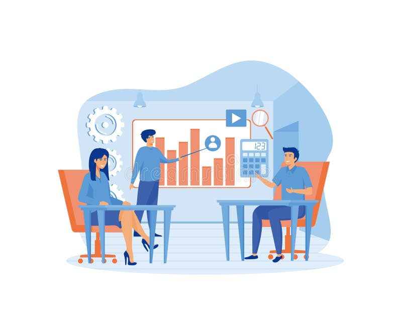 Concept of Staff Training, Meeting, Business, Teamwork. Stock Vector ...