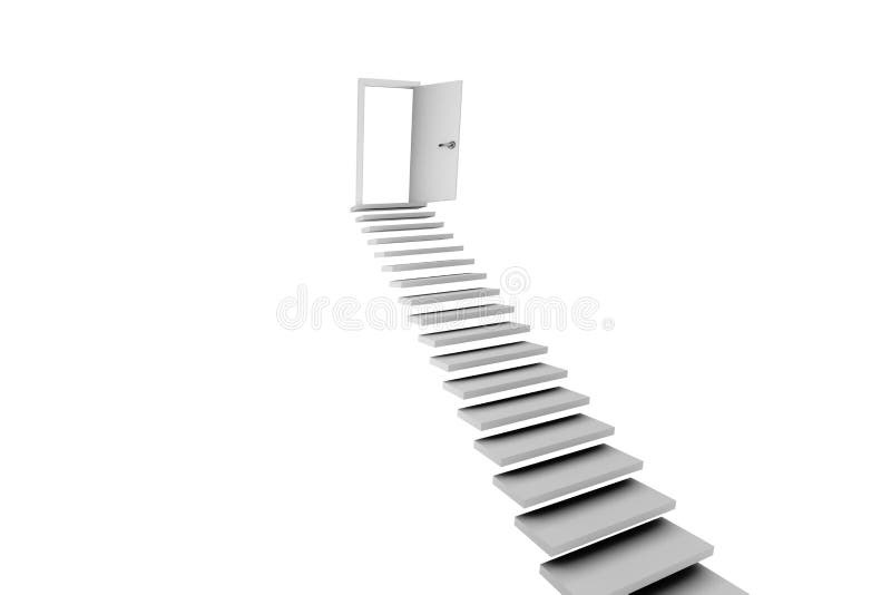 Concept of Stairs Leading Upstairs Stock Illustration - Illustration of ...