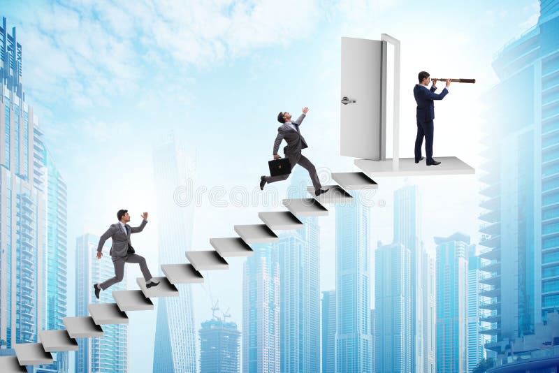 Concept of Stairs Leading Upstairs Stock Image - Image of businessman ...