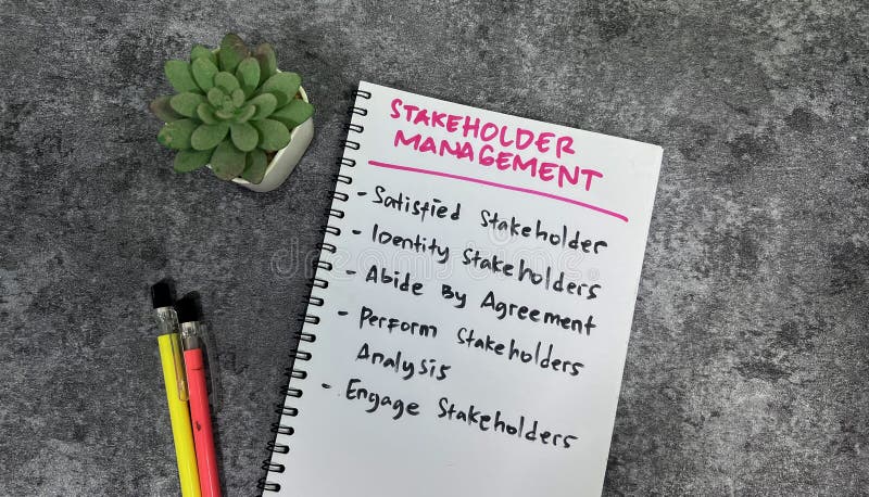 Concept of Stakeholder Management Write on Book with Keyword Isolated ...